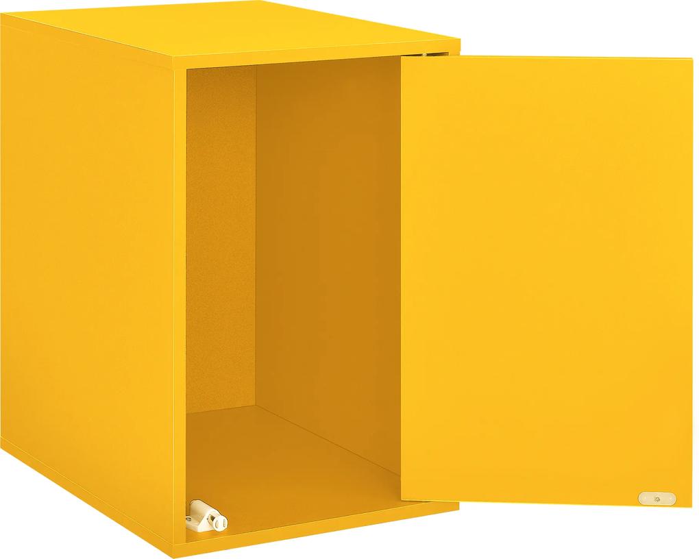 [en.casa]® Variabilní designový systém s dvířky - skříňky / poličky - 30x45x40 cm - hořčicově žluté