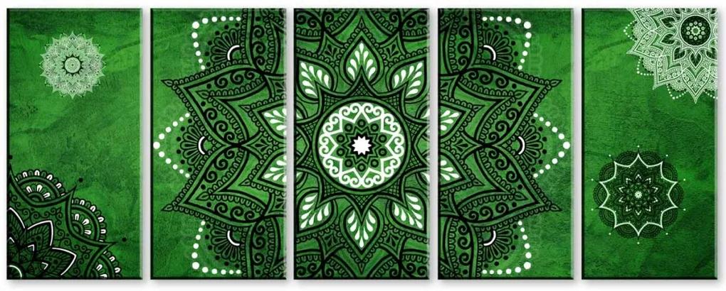 Malvis ® Obraz kouzelná mandala zelená Velikost (šířka x výška): 100x40 cm