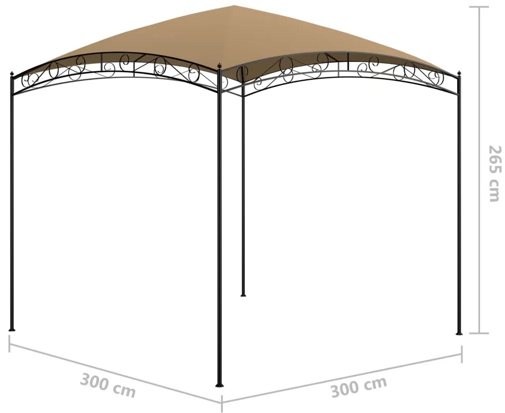 vidaXL Marketos Altán 3 x 3 x 2,65 m taupe 180 g/m²