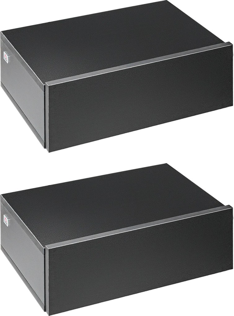 HOMCOM Sada 2 floating nočních stolků s 1 zásuvkou, nástěnný design, moderní styl pro ložnici 40x30x15 cm černá | Aosom