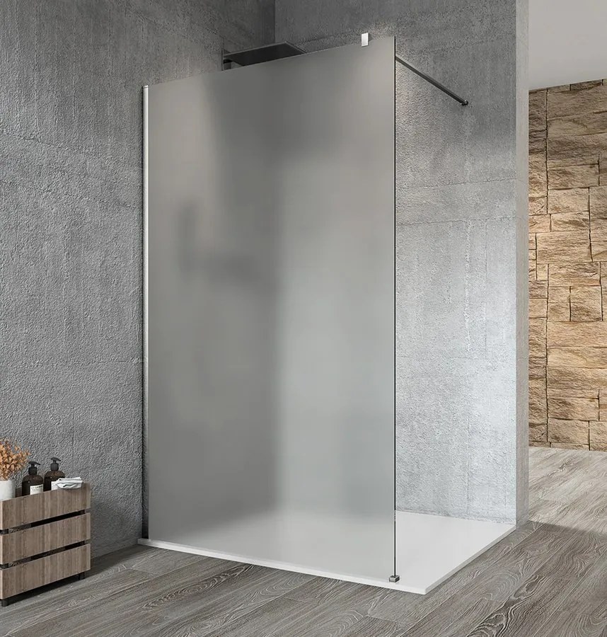 Gelco, VARIO CHROME jednodílná sprchová zástěna pro instalaci ke zdi, matné sklo, 1100 mm, GX1411GX1010
