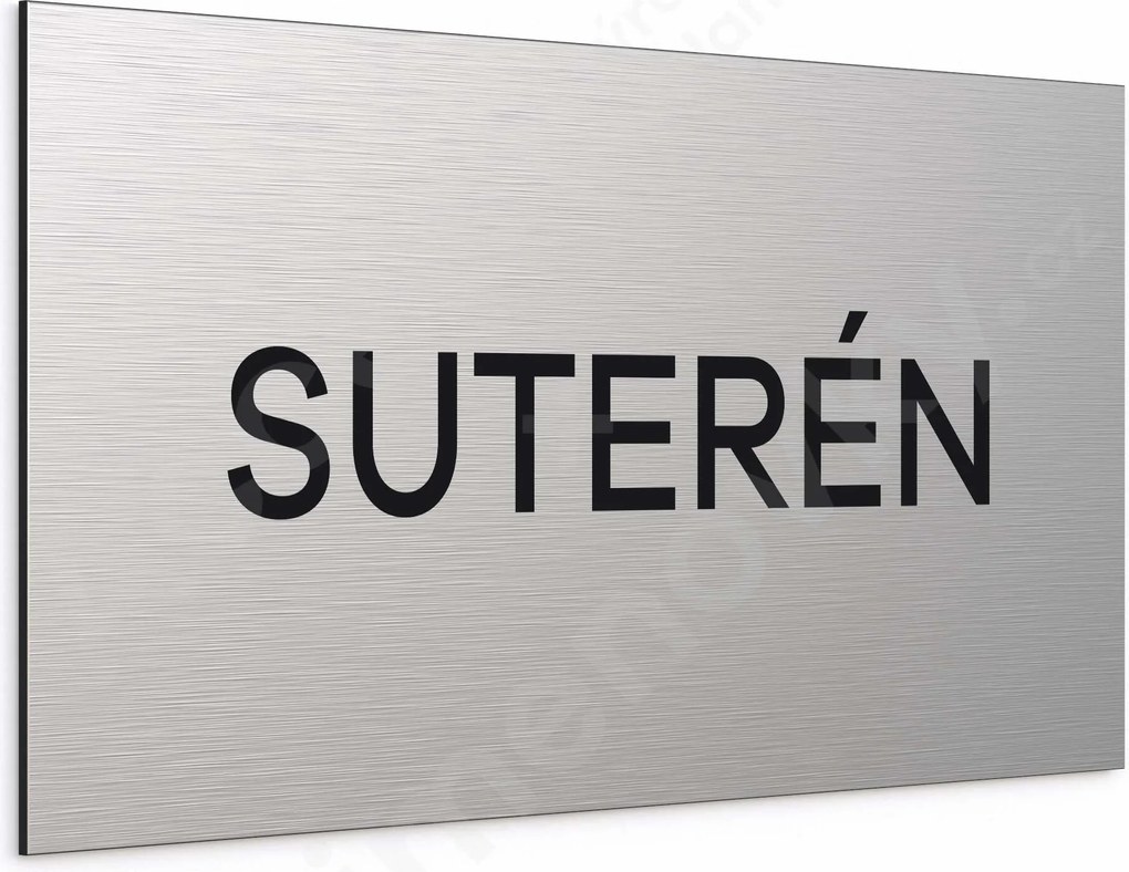 ACCEPT Označení podlaží "SUTERÉN" - stříbrná tabulka - černý popis