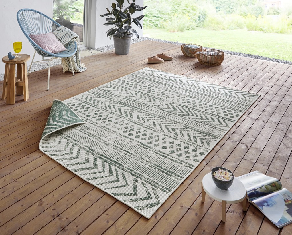 Hanse Home, Kusový koberec Twin Supreme 103861 Biri Green/Cream – na ven i na doma, 80x250, zelená, chodba / předsíň