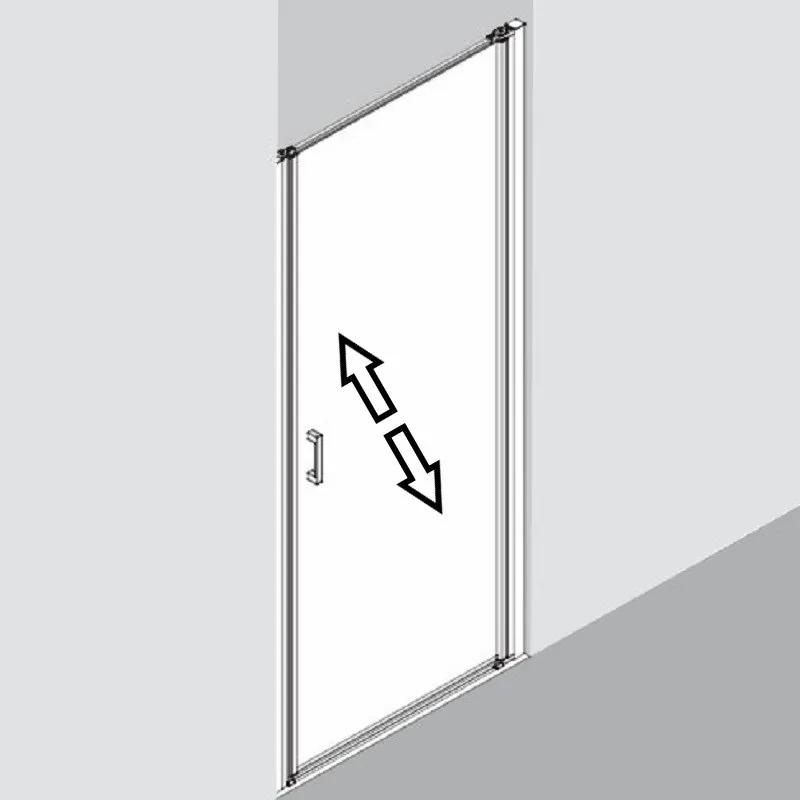 Jednokřídlé otvírací dveře Plano Davos Plus 1WR Pravé stříbrné/sklo 100 x 200 cm