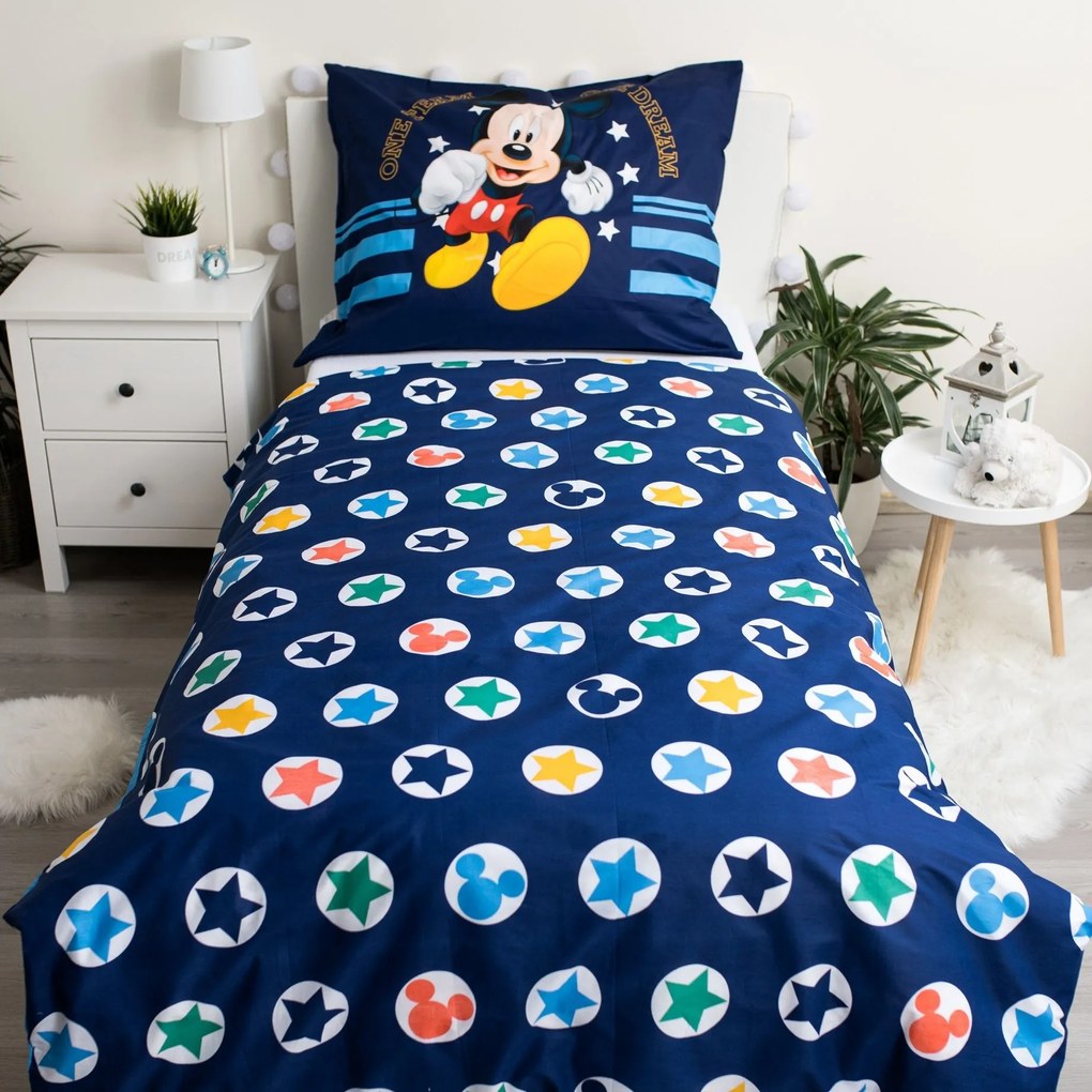 Jerry Fabrics Bavlněné povlečení 140x200 + 70x90 cm - Mickey "Team"