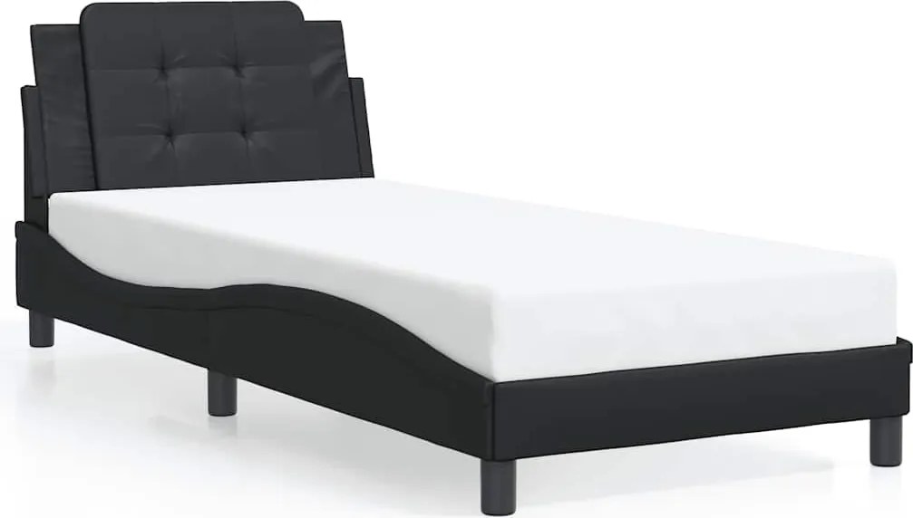 Rám postele bez matrace Zadar černý 90x200 cm umělá kůže 3208156