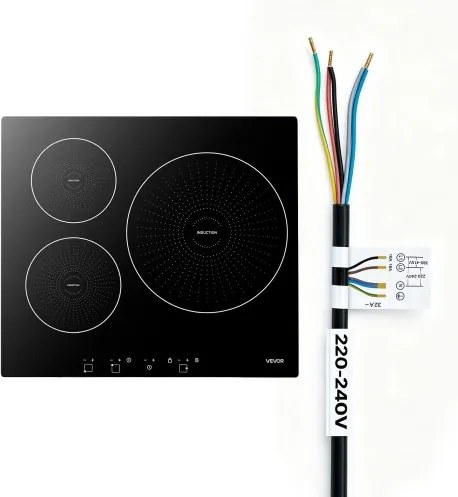 Indukční varná deska 60 cm, 3 hořáky VEVOR