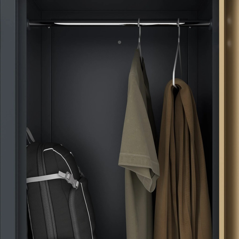 Šatní skříň typu L se 4 komorami, antracit/ořech, 800x1850x450 mm: JULIA Eco Design