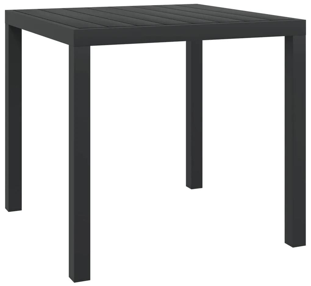 42790 vidaXL Zahradní stůl černý 80 x 80 x 74 cm hliník a WPC
