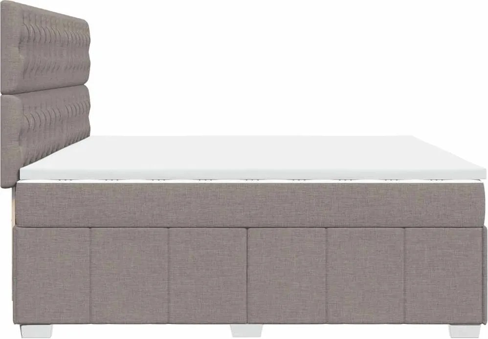 Box spring postel s matrací taupe 200x200 cm textil 3294086