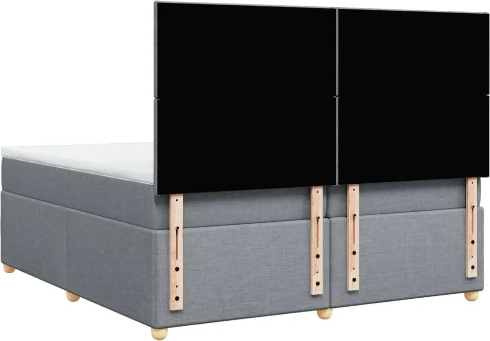 Box spring postel s matrací světle šedá 200 x 200 cm textil 3291380