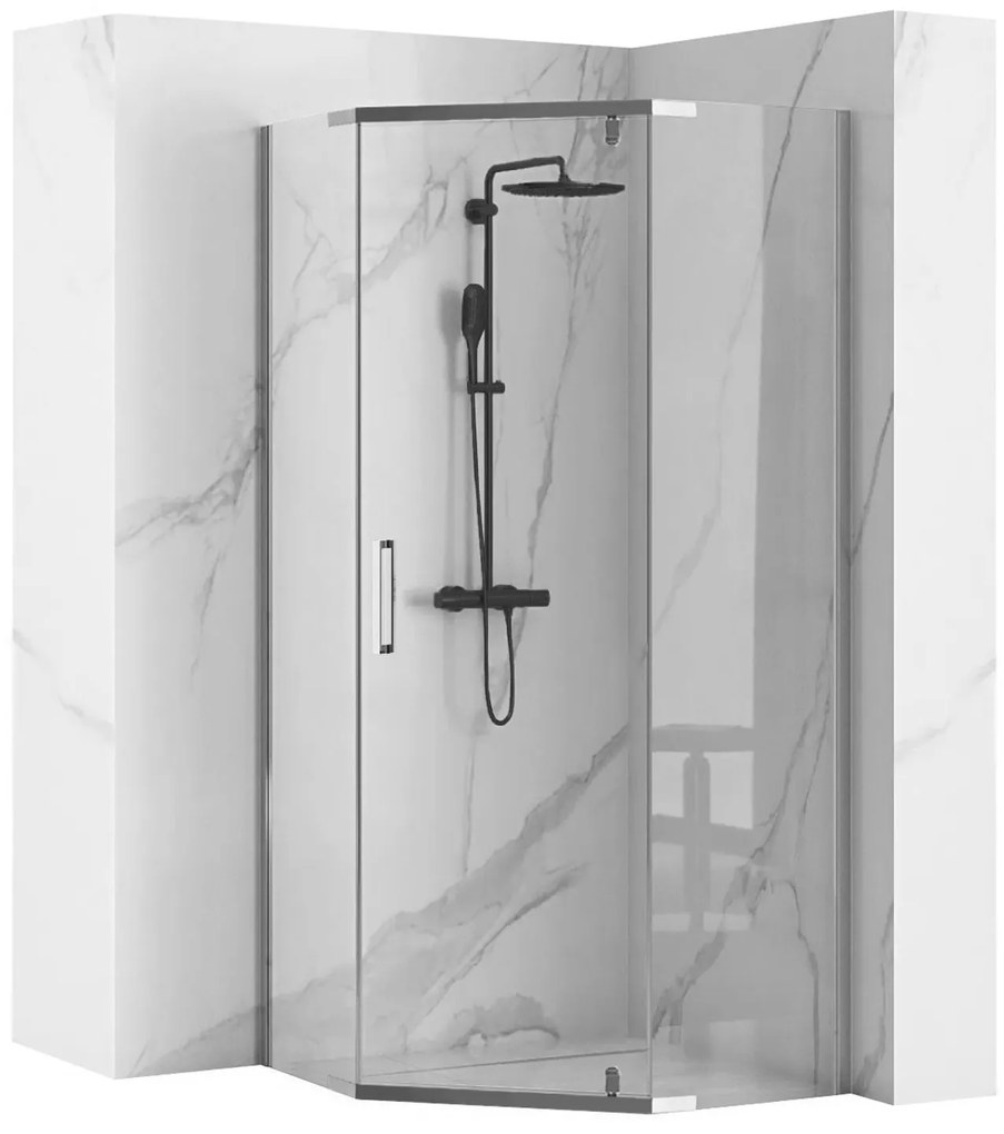 Rea Axin, sprchový kout 90x90x195 cm + bílá sprchová vanička Diamond, KPL-K8779