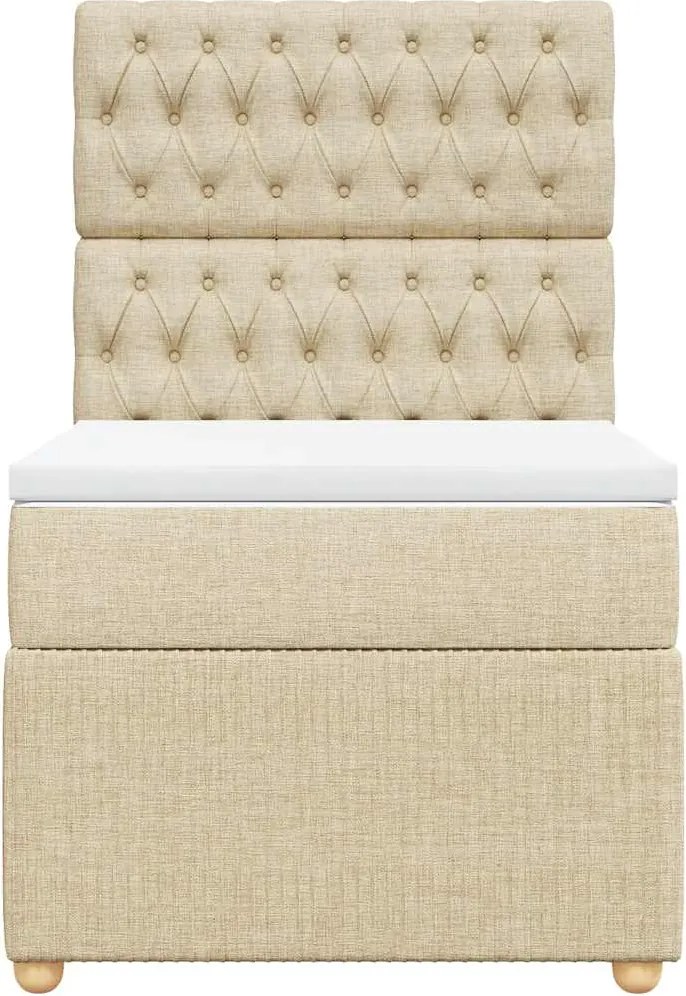 Box spring postel s matrací krémová 80 x 200 cm textil 3291895