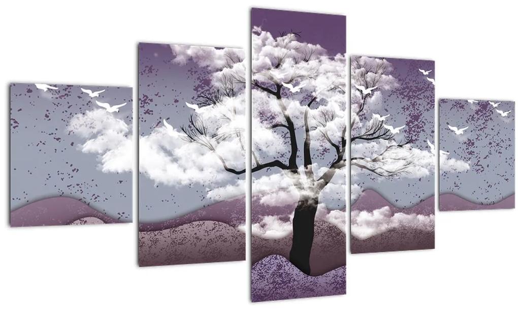Obraz - Strom v oblacích (125x70 cm)
