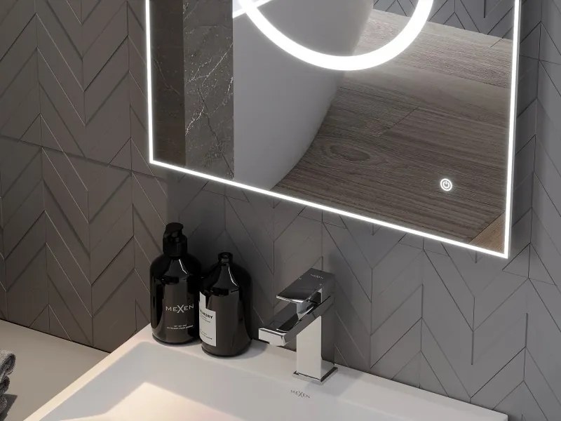 Mexen Koga podsvícené koupelnové zrcadlo 100 x 80 cm, LED 6000K, antizapaření - 9821-100-080-611-00