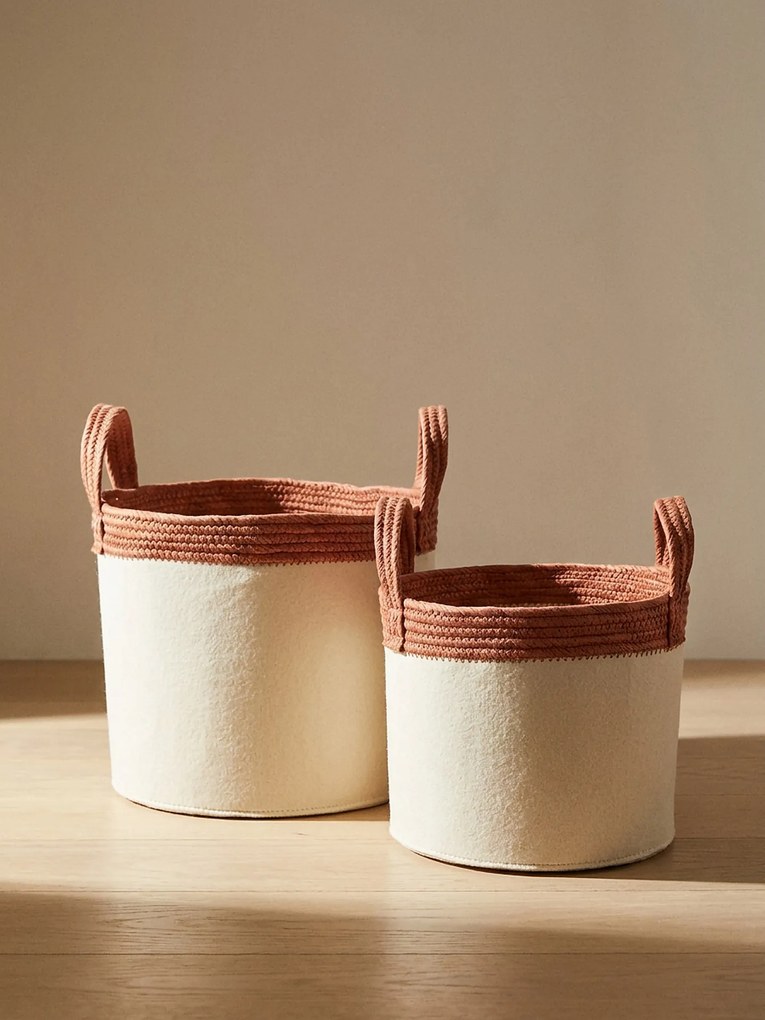 Sinsay - Úložné koše s pletenými uchy 2 pack - béžová