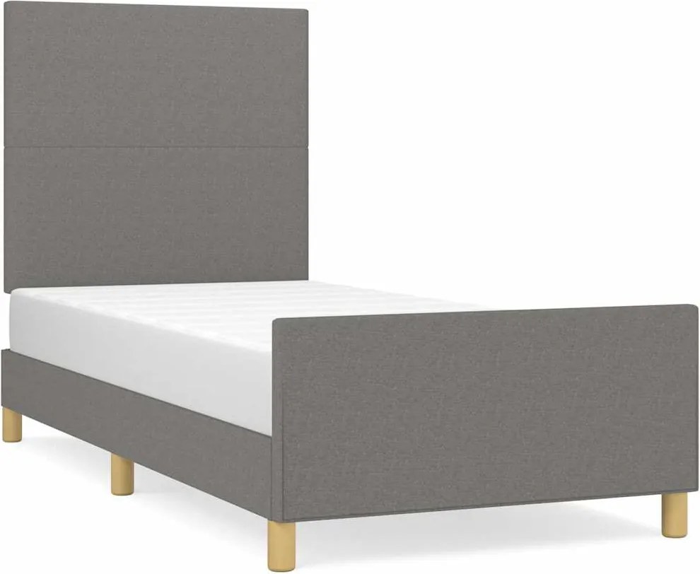 Rám postele bez matrace tmavě šedý 90 x 200 cm textil 3124864