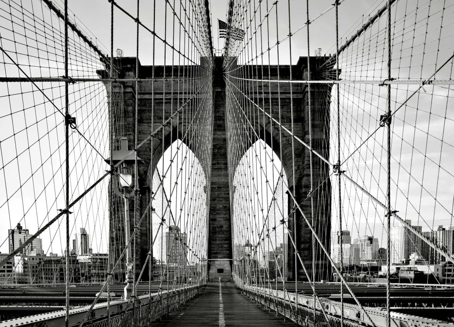 FT M 0858 Papírová fototapeta AG Design Brooklyn Bridge, velikost 160 x 115 cm