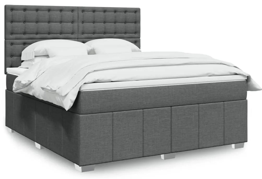 Box spring postel s matrací tmavě šedá 180x200 cm textil 3291762