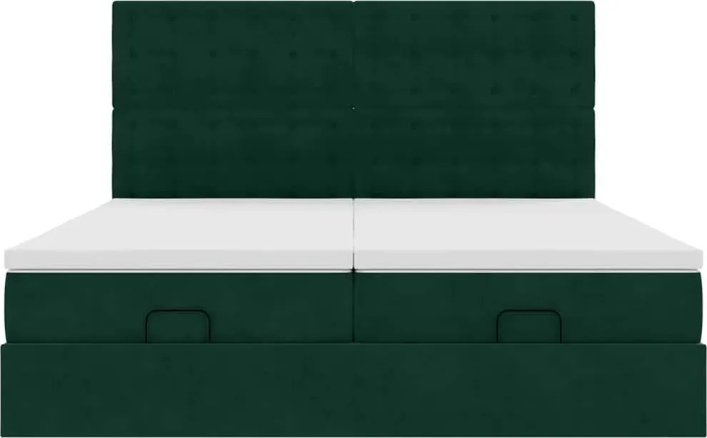 Osmanský rám postele s matracíes tmavě šedá 160x200cm samet 3313805