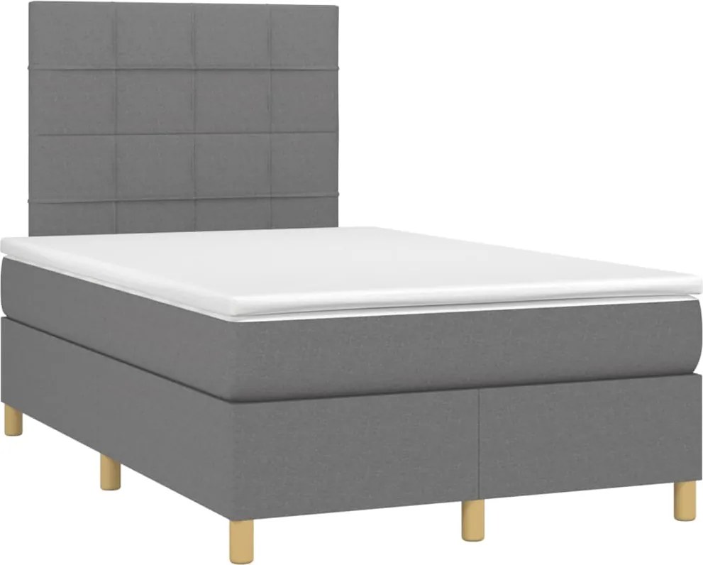 Box spring postel s matrací tmavě šedá 120x200 cm textil 3142322
