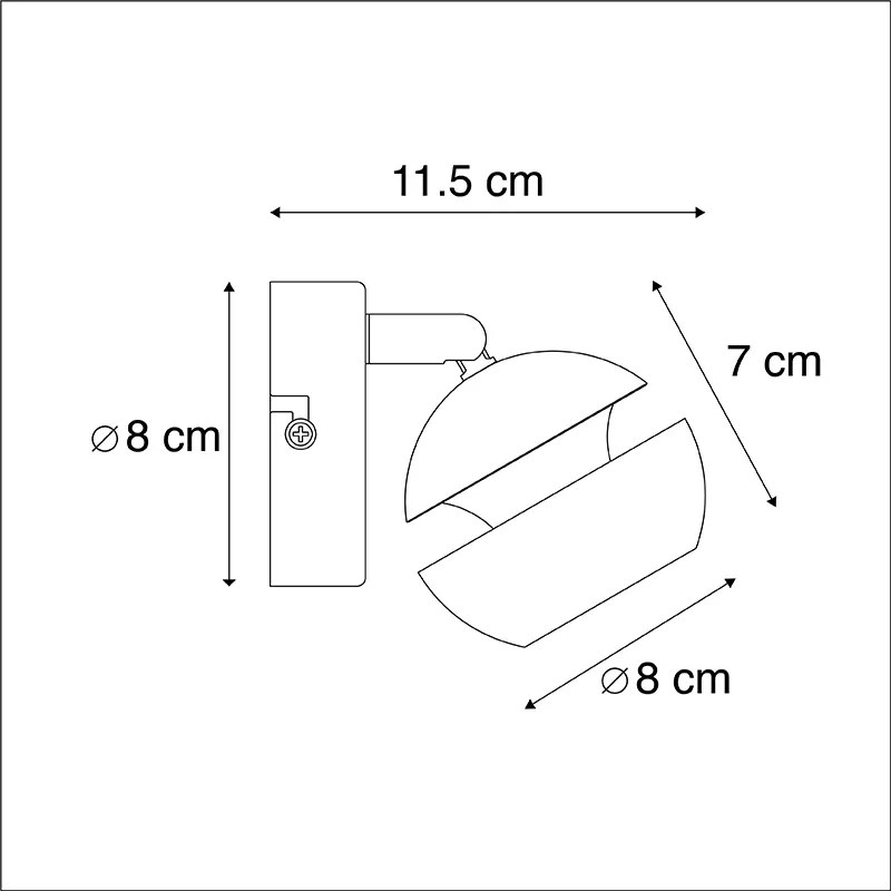 Moderní bodové světlo 1-světlo černé se zlatým interiérem - Buell Deluxe