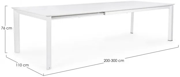 BIZZOTTO Rozkládací zahradní stůl KONNOR 200x110 cm bílý 0662271