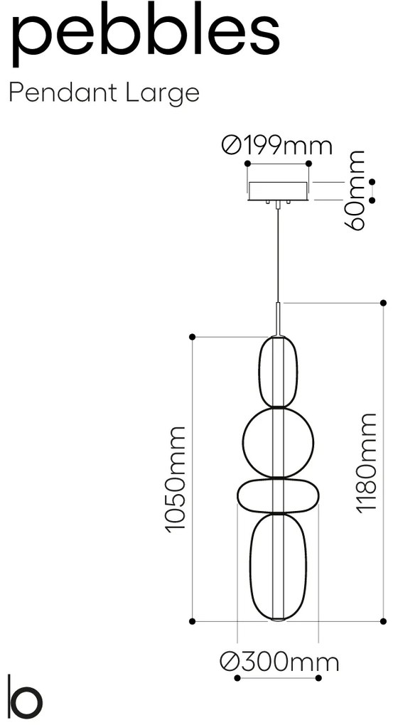 Bomma Luxusní LED závěsné svítidlo Pebbles Large s baldachýnem Stmívání, řízení: DALI, Konfigurace: Konfigurace 6