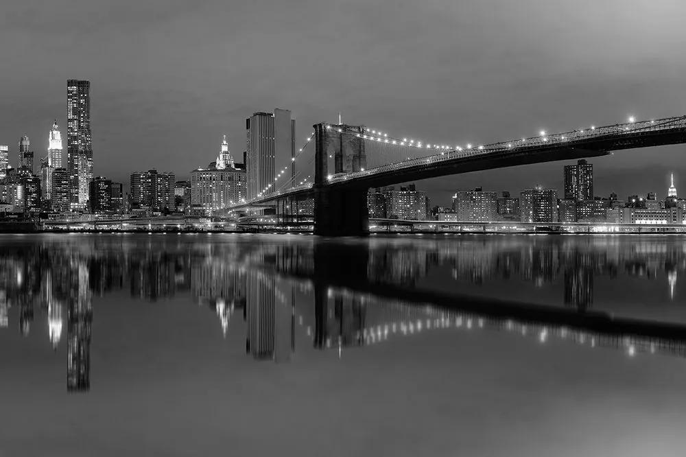 Fototapeta černobílý most v Manhattanu