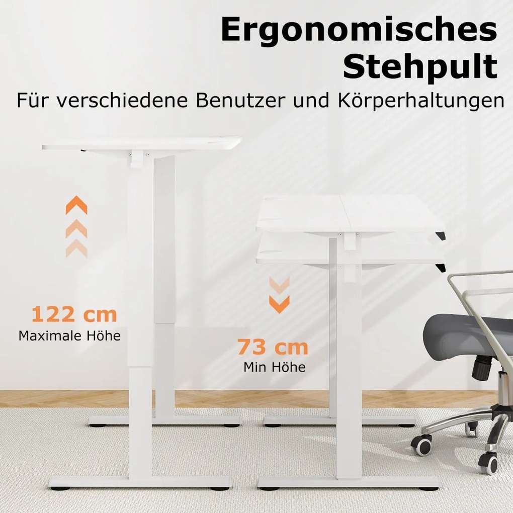 Costway Stůl s nastavitelnou výškou Elektrický stojící Rustikální – 120 × 60 cm