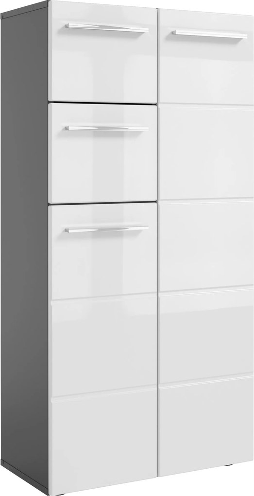 XXXLutz MIDI SKŘÍŇKA, antracitová, vysoce lesklá bílá, 60/121/31 cm Xora - Online Only koupelnové skříňky - 001279018907