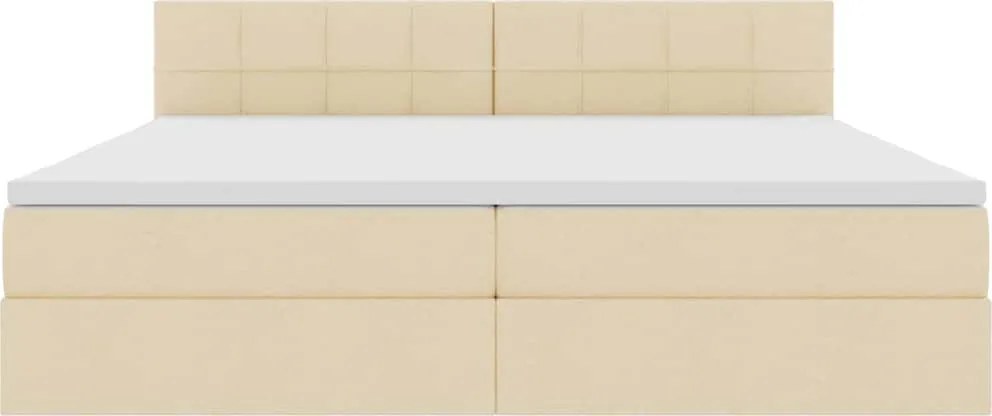 Postel s úložným prostorem a matrací Krémová 200 x 200 cm Samet 3370534