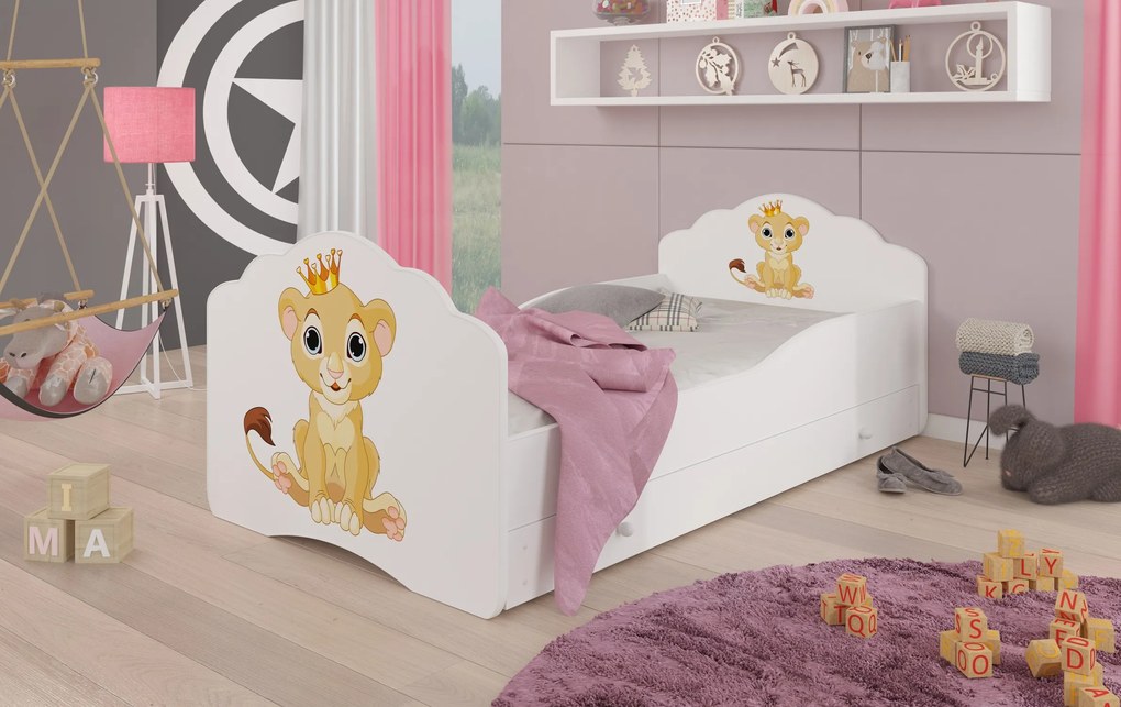 ADRK Furniture Postel s matrací a šuplíkem CASIMO LION 140x70 CH-Cas-Lio-140-E107