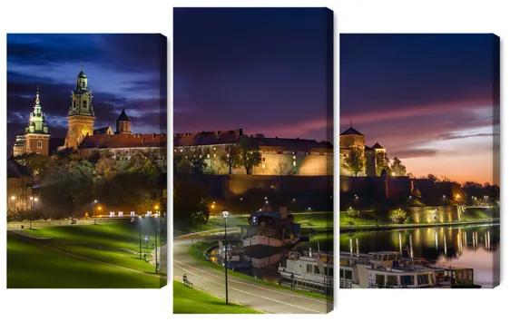 Vícedílný obraz Královský Hrad Wawel Při Východu Slunce Nedostatek Nedostatek Plátno Canvas 120x80