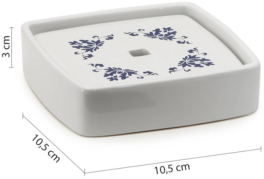 Gedy CIXI mýdlenka na postavení porcelán bílá/modrá CX1189