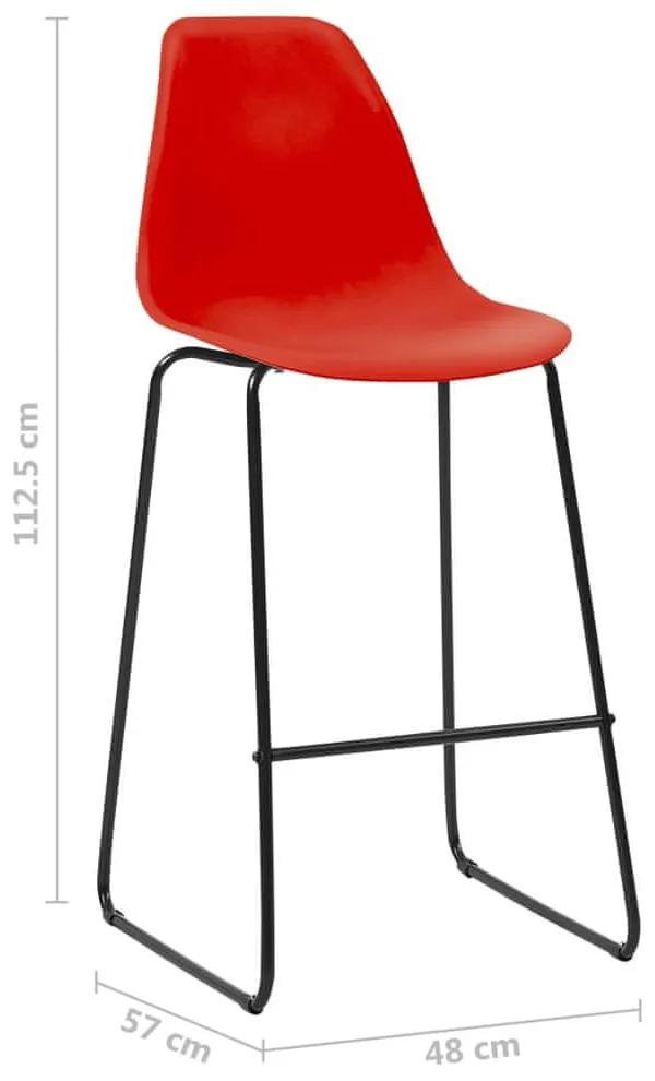 Petromila Barové židle 4 ks červené plast