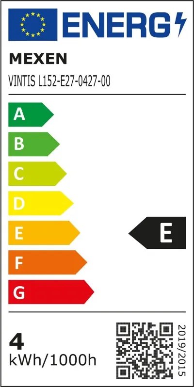Mexen Vintis, LED filamentová žárovka E27, ST64, 4 W, teplá bílá 2700K, čirá, L152-E27-0427-00