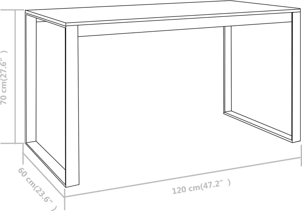 vidaXL Marketos PC stůl černý a dubový odstín 120 x 60 x 70 cm