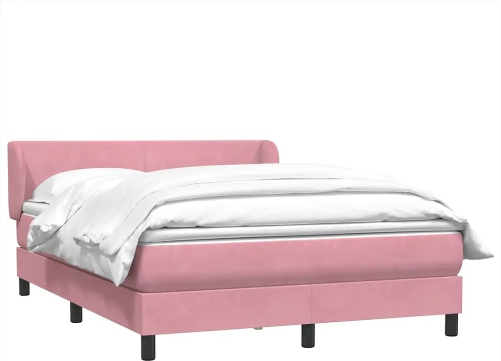Box spring postel s matrací růžová 160x210 cm samet 3317366