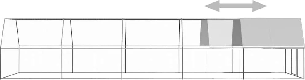 Venkovní klec pro kuřata 3 x 10 x 2 m pozinkovaná ocel 3089327