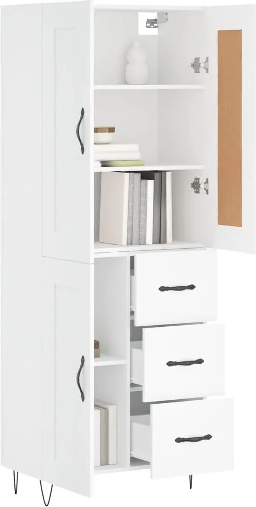 Skříň highboard bílá 69,5 x 34 x 180 cm kompozitní dřevo 3200033