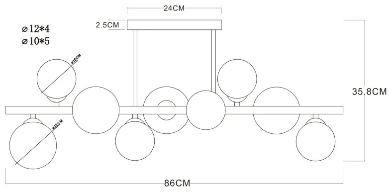 GLOBO RIHA 56133-9D Stropní svítidlo