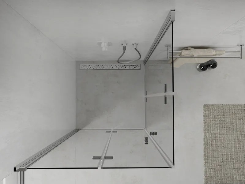 Mexen Lima Duo sprchový kout 80 x 80 cm, 6mm sklo, čiré sklo/chromový profil, 856-080-080-02-00