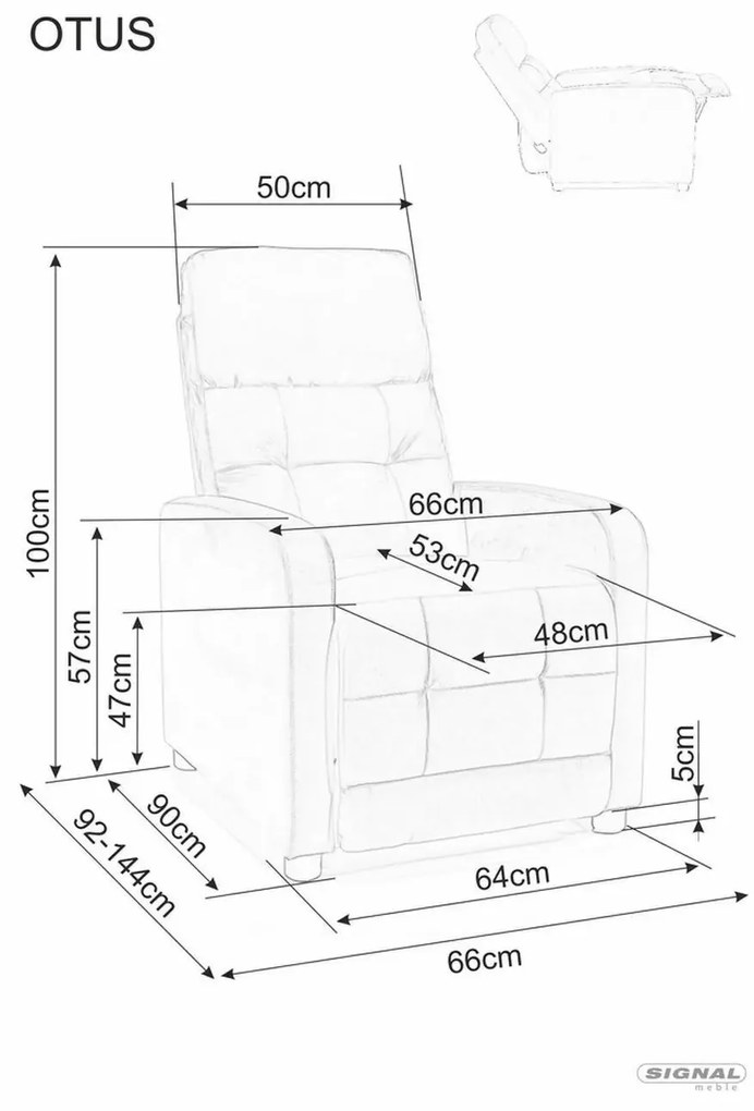 Polohovací křeslo OTUS Velvet šedé