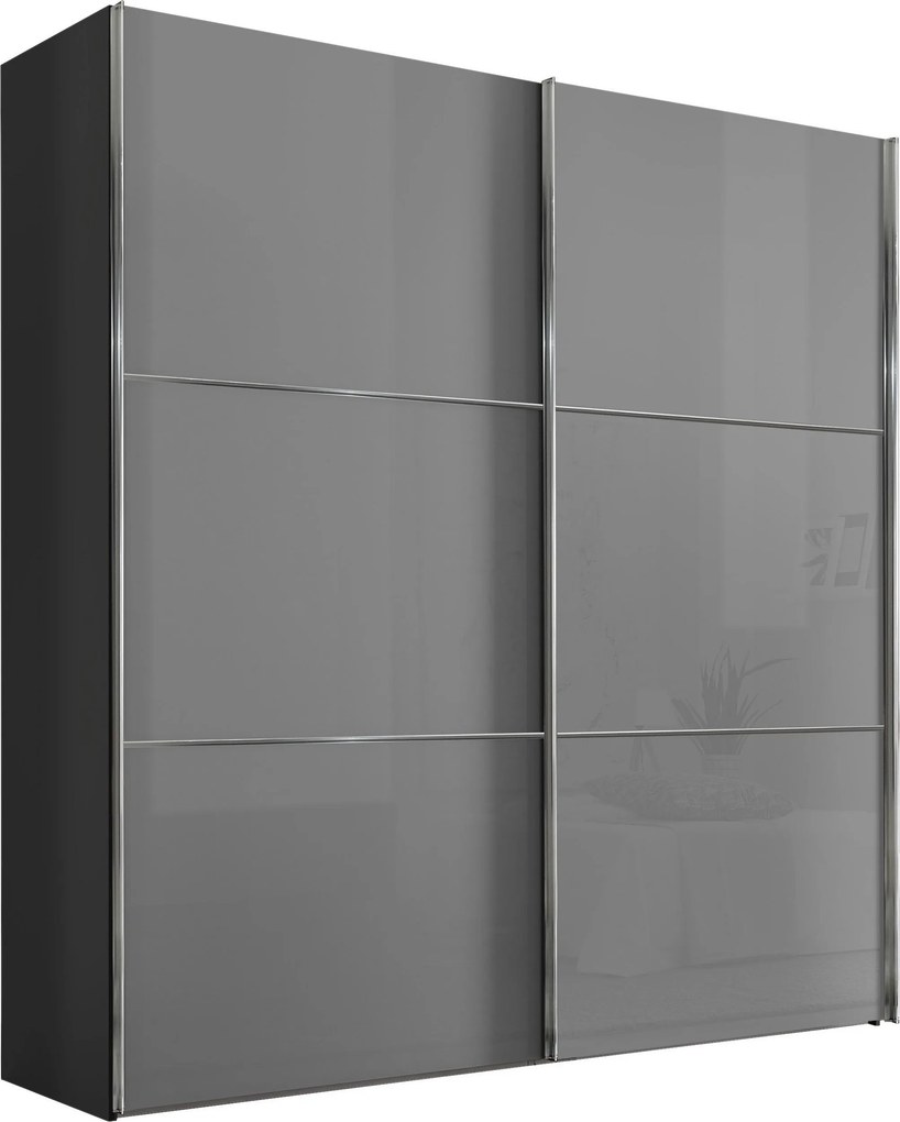 XXXLutz SKŘÍŇ S POSOUVACÍMI DVEŘMI, světle šedá, tmavě šedá, 188/222/68 cm Moderano - Šatní skříně - 000531006069