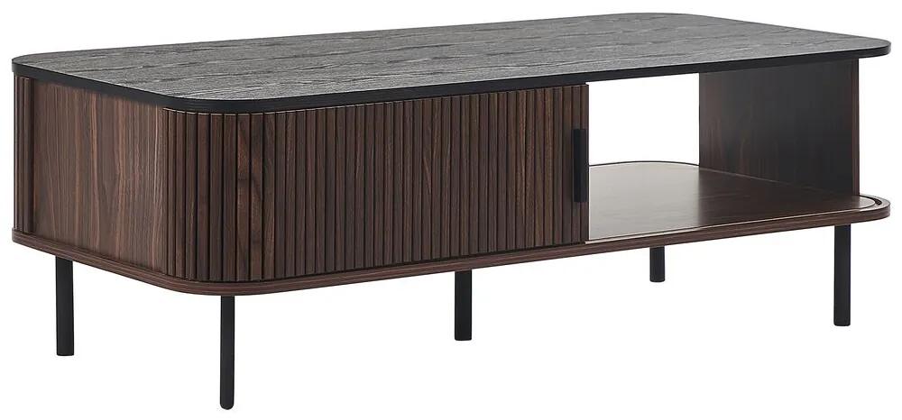 Konferenční stolek tmavé dřevo/ černý JOSE Beliani
