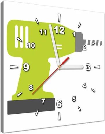 Tištěný obraz s hodinami Zelená vrtačka 30x30cm ZP4080A_1AI