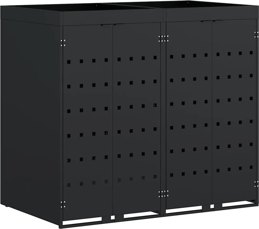 Úložný box na 2 popelnice Černá 136 x 77,5 x 121,5 cm 3394738