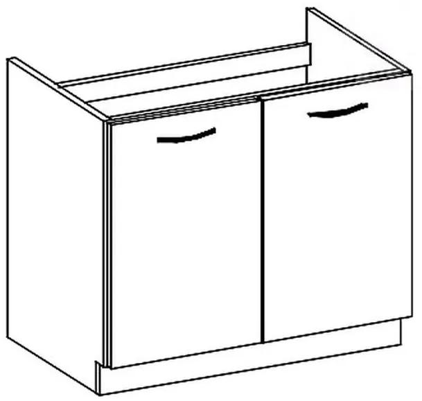 Kuchyňská dřezová skříňka Bianka 80ZL, 80 cm, bílý lesk