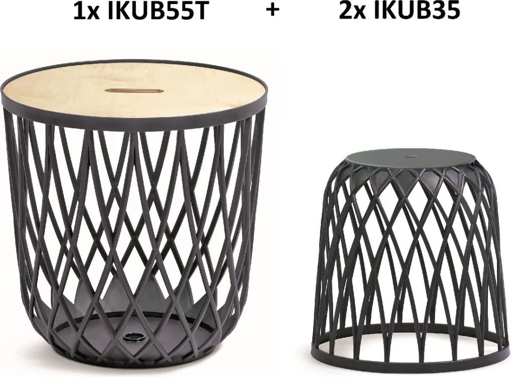 PROSPERPLAST Set univerzálních košů UNIQUBO 2+1 antracit
